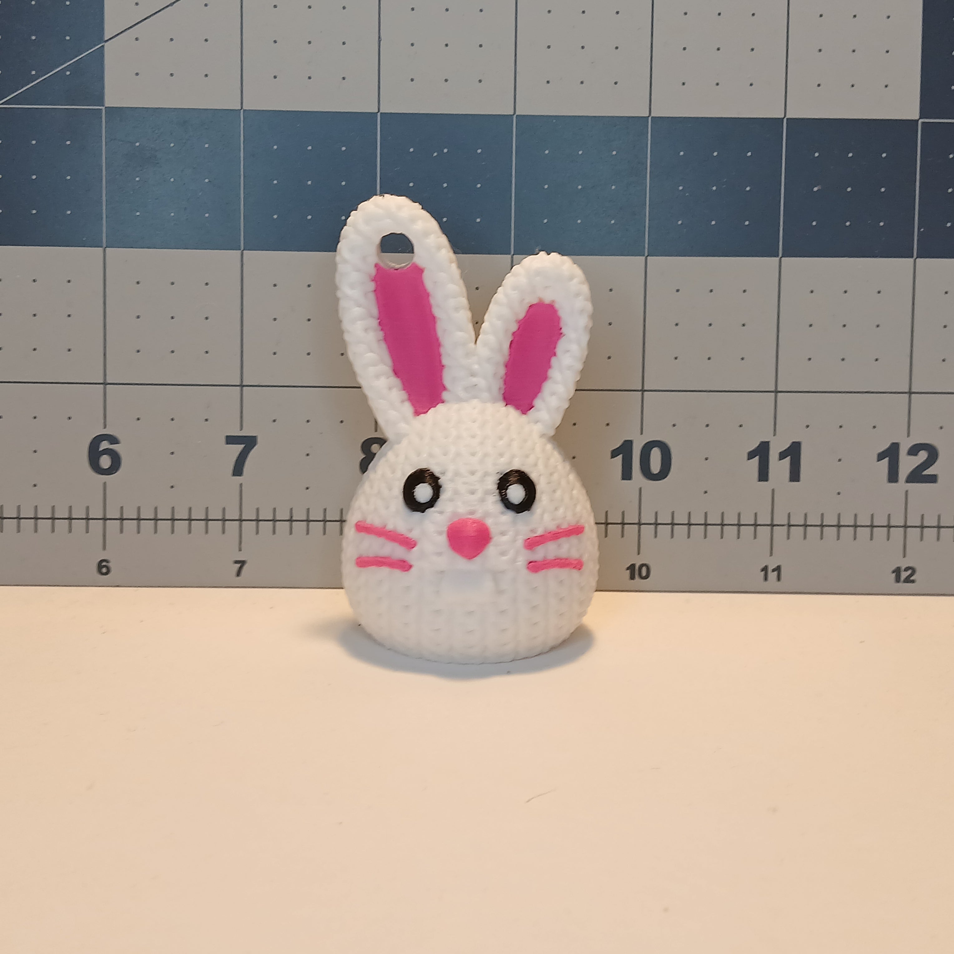 3D Printed Knit Texture Bunny Keychain – Printed Trinkets US